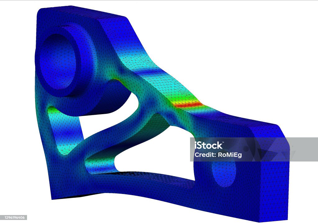 finite element analysis of a machine part – 3D Illustration | A leading ...